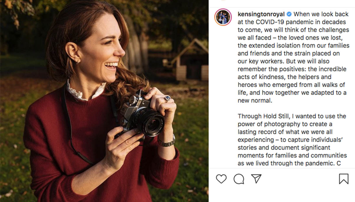 Kate radiosa su Intagram: la fotografia per raccontare la pandemia