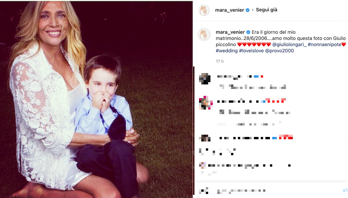 Mara Venier, il dolcissimo ricordo su Instagram con il nipote Giulio