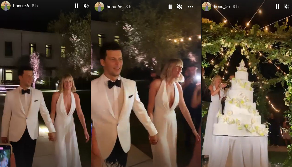 Nozze Federica Pellegrini, il cambio d'abito è una tuta bianca