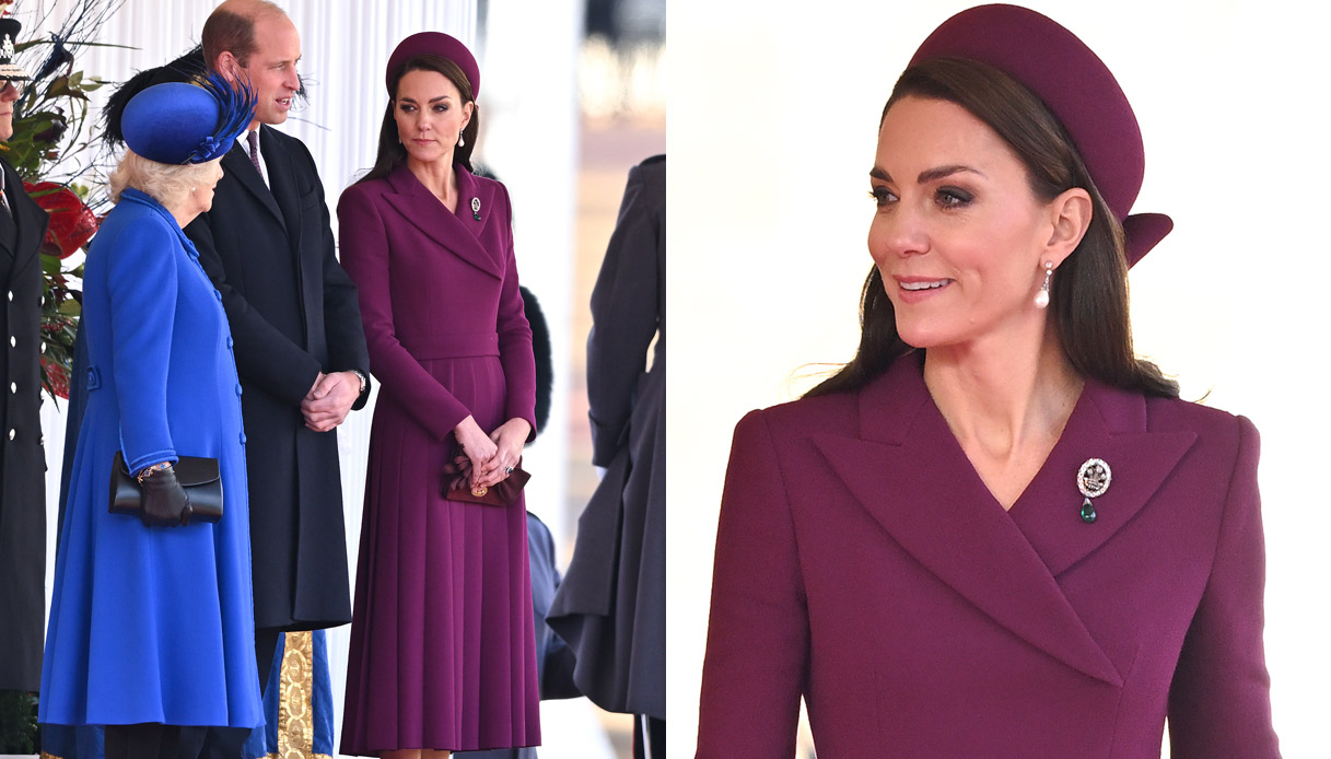 Kate Middleton, look viola antiquato: lo ha fatto per Camilla