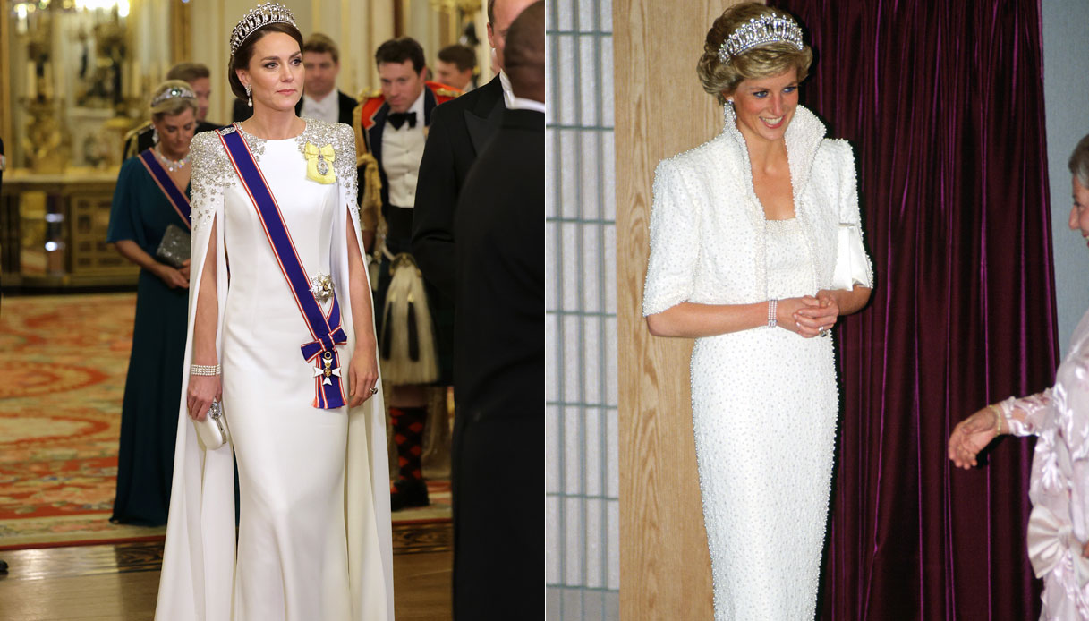 Kate Middleton alla cena di Stato: abito da 4.930 euro e la tiara amata ...