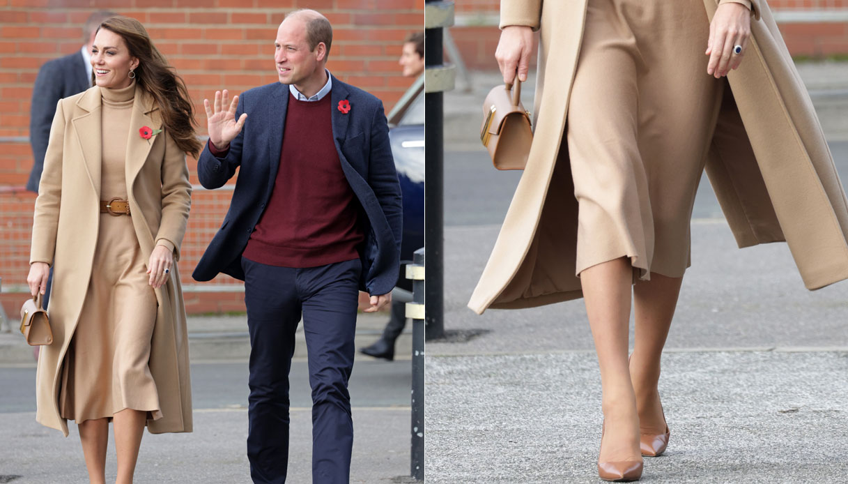 Kate Middleton incanta col cappotto cammello e gli orecchini a 7 euro ...
