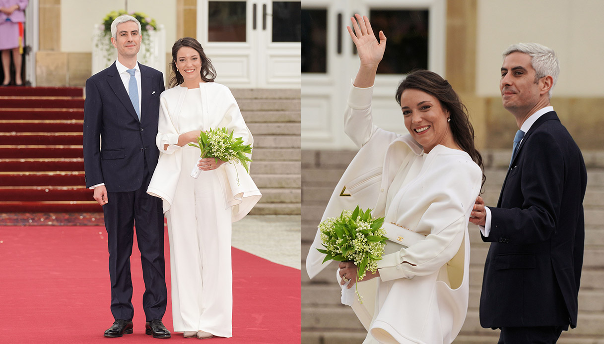 Alexandra di Lussemburgo si sposa in pantaloni: le foto delle nozze