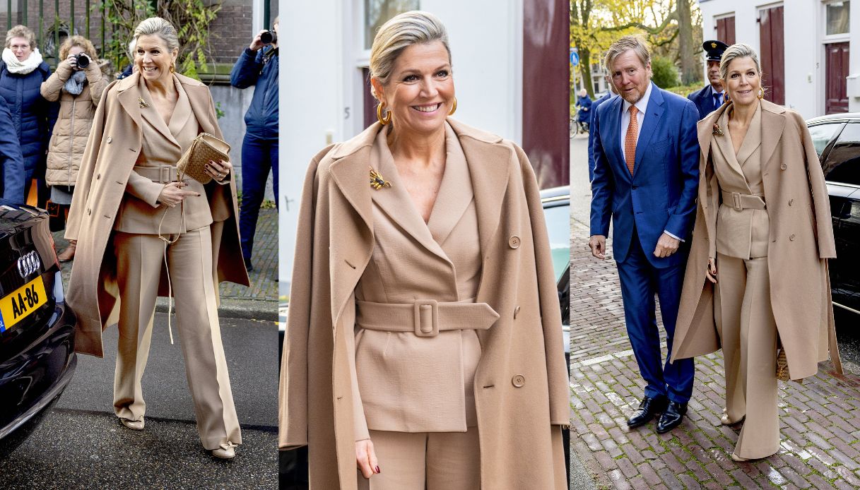 Maxima d'Olanda, eleganza monocromatica con dettaglio speciale: il ...